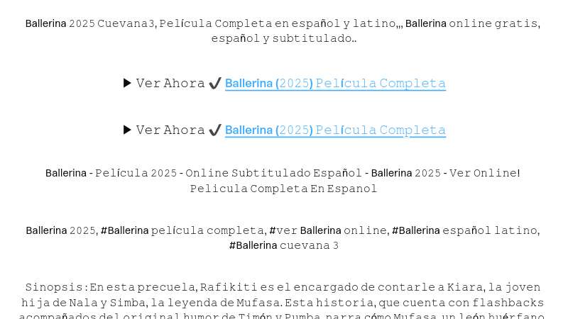 Cuevana 3 — Ver Ballerina !(2025) EN ESPAÑOL Y LATINO | Built with Prezo