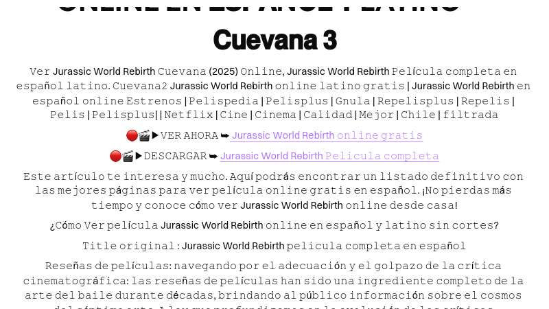 𝗩𝗲𝗿 Jurassic World Rebirth !(𝟮𝟬𝟮𝟱) ONLINE EN 𝗘𝗦𝗣𝗔Ñ𝗢𝗟 𝗬 LATINO — 𝗖𝘂𝗲𝘃𝗮𝗻𝗮 𝟯 | Built with Prezo