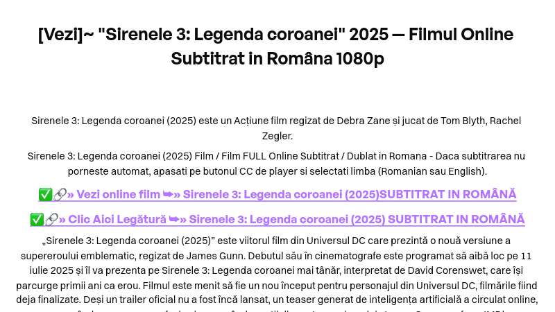 Sirenele 3: Legenda coroanei (2025) Film Online Subtitrat in Română ...
