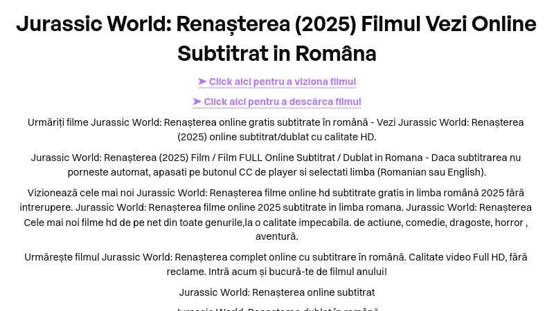 Jurassic World: Renașterea (2025) Filmul Vezi Online Subtitrat in Româna | Built with Prezo
