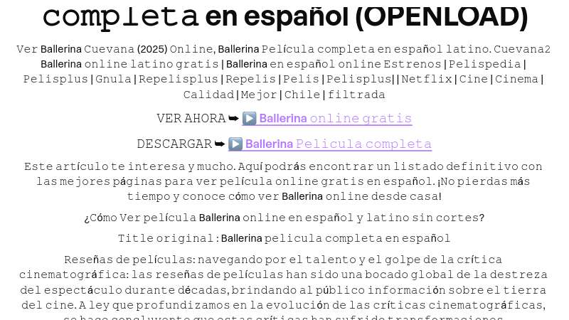 ¡Ver — Ballerina (2025) 𝚙𝚎𝚕𝚒𝚌𝚞𝚕𝚊 𝚌𝚘𝚖𝚙𝚕𝚎𝚝𝚊 en español (OPENLOAD) | Built ...