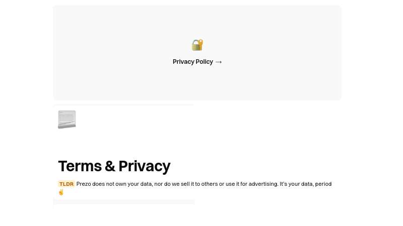 Terms & Privacy | Built with Prezo