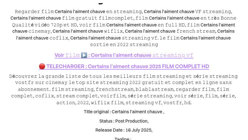 *Certains l'aiment chauve en 𝚜𝚝𝚛𝚎𝚊𝚖𝚒𝚗𝚐 VF - film en francais | Built ...